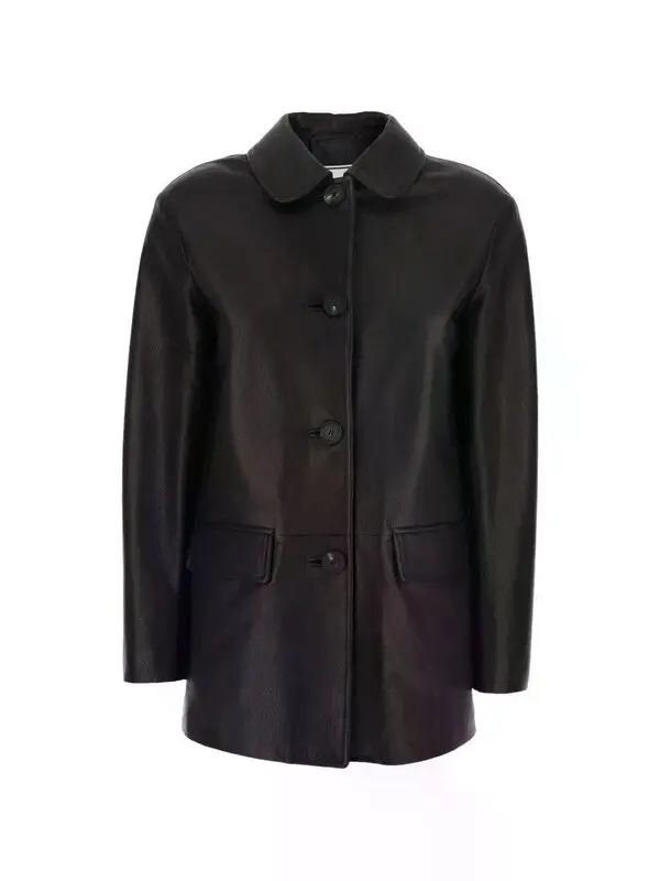 Tagliatore Buttoned Leather Jacket