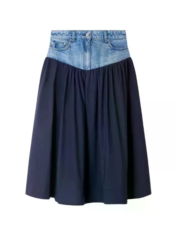 Sandro Mixed-material Maxi Skirt - Blue