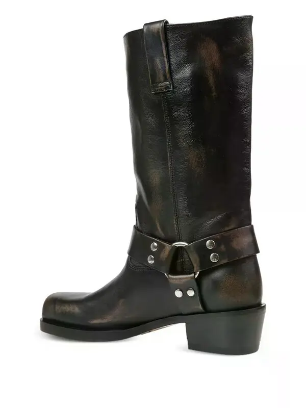 Paris Texas Aged-effect Buckle Boots