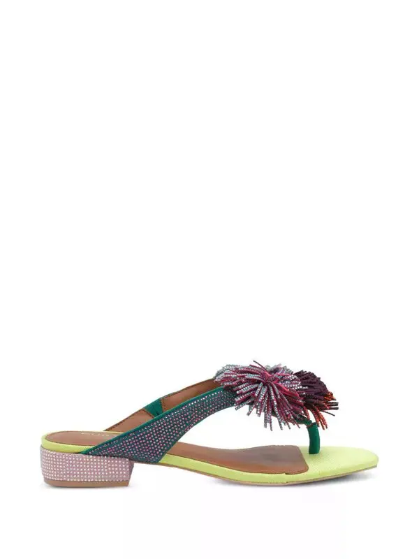 Kurt Geiger Pompom T-bar Sandals - Green