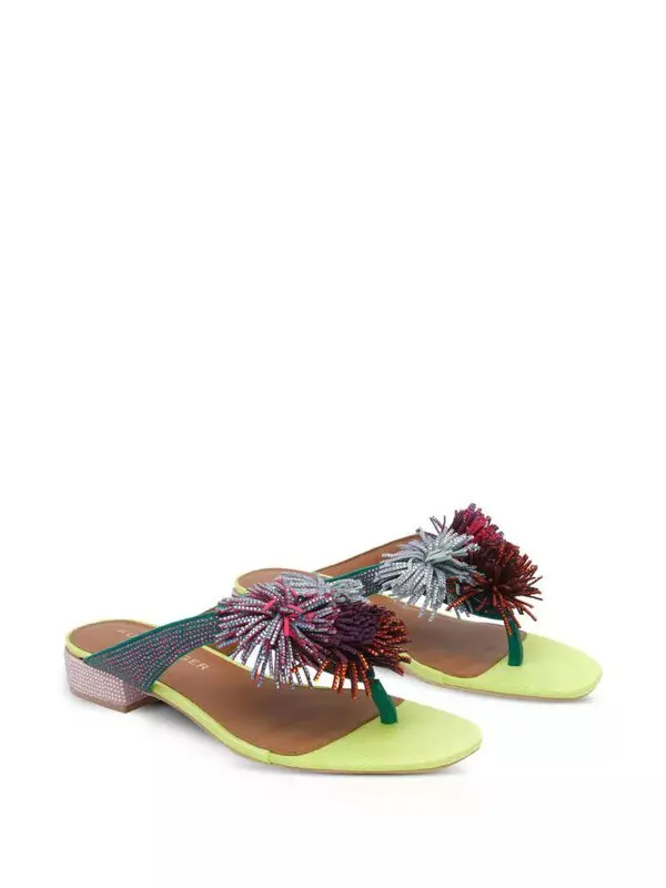 Kurt Geiger Pompom T-bar Sandals - Green