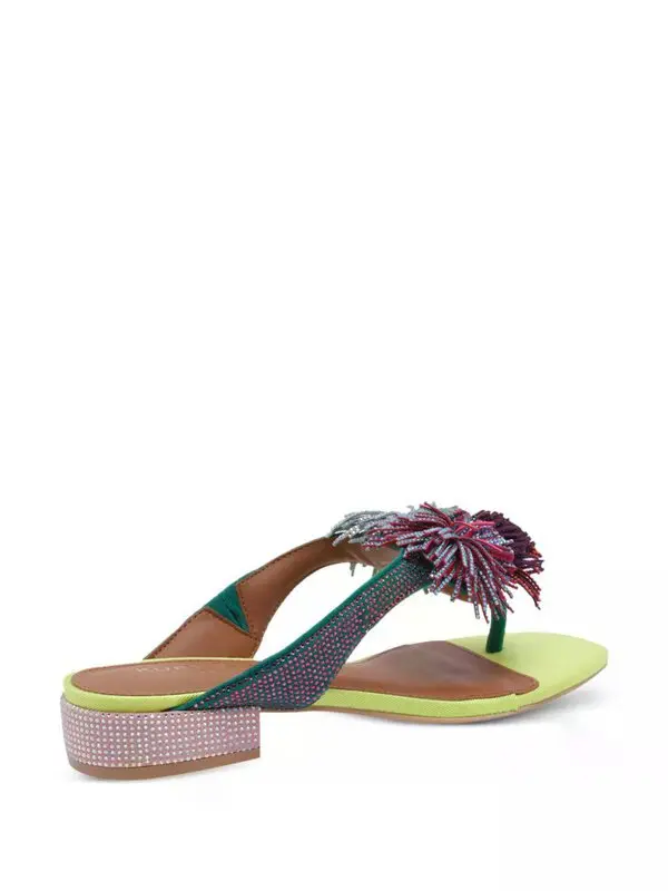 Kurt Geiger Pompom T-bar Sandals - Green