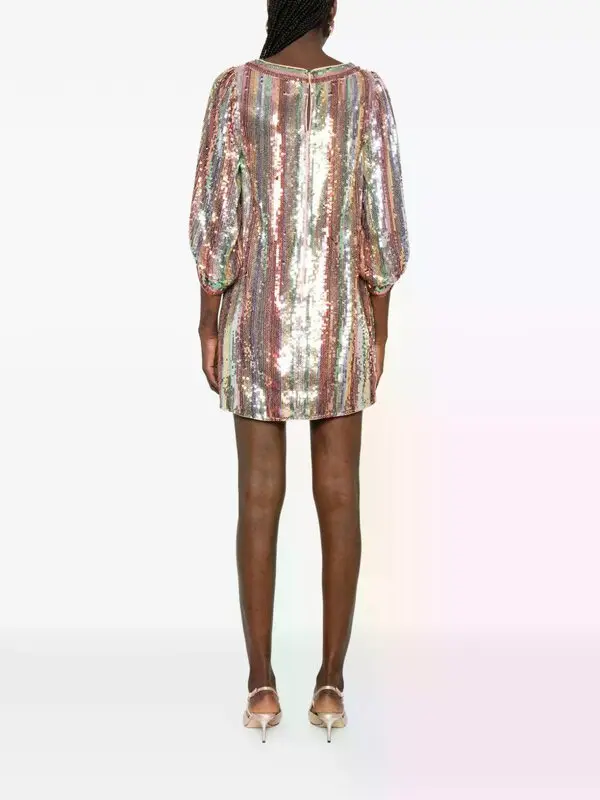 Rixo Laurie Striped Sequinned Mini Dress - Red