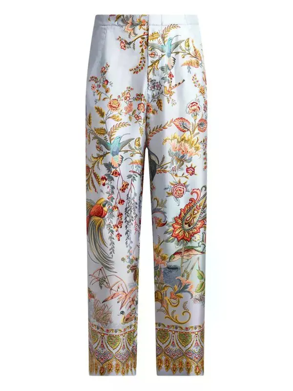 Etro Printed Silk Trousers