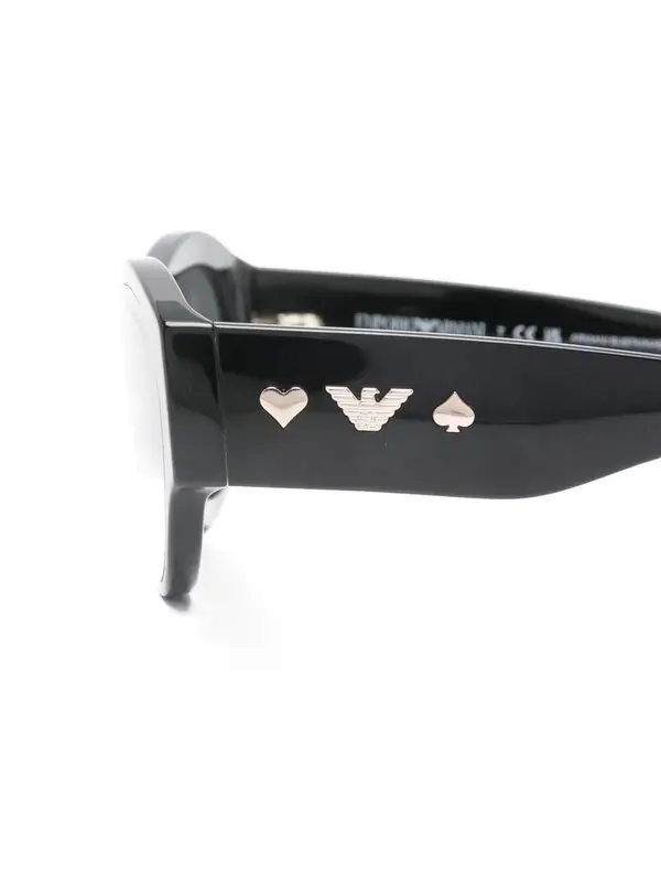 Emporio Armani Heart Spade Geometric Frame Sunglasses