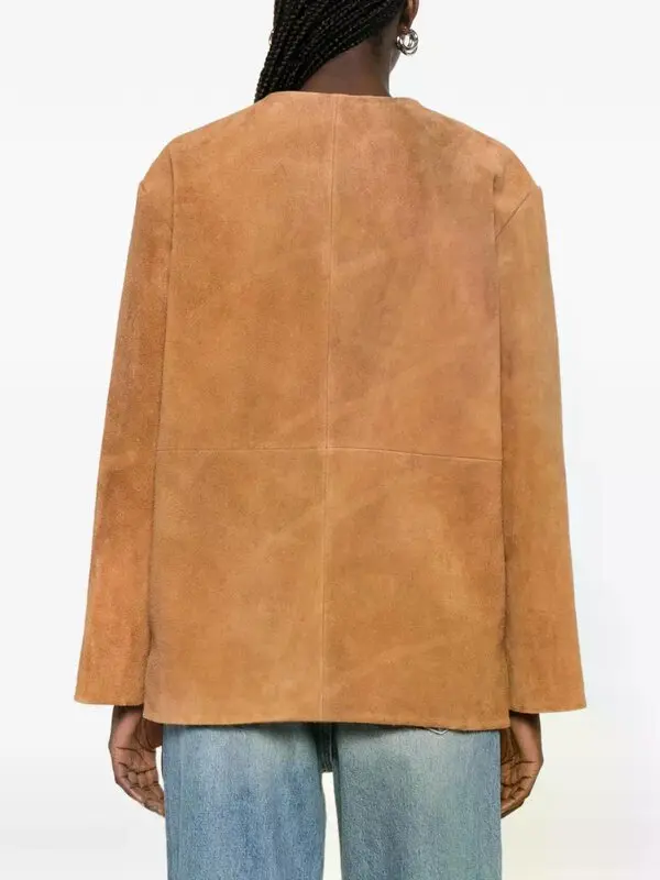 RÓHE Mandarin-collar Suede Jacket