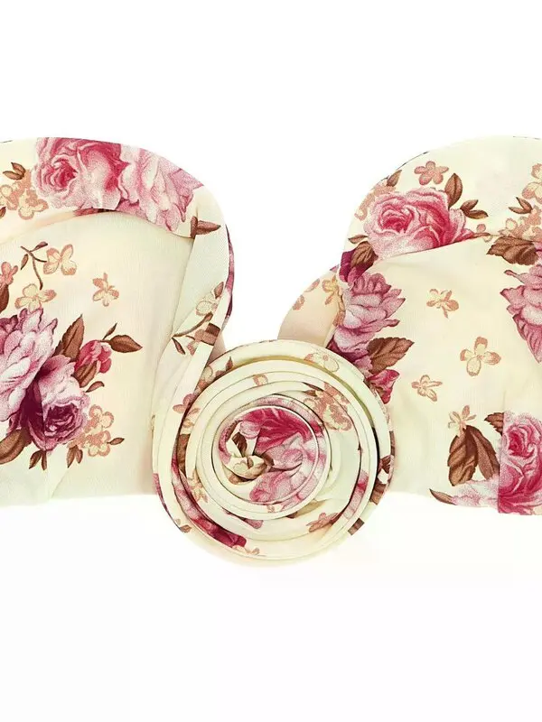 Magda Butrym Floral-print Bikini Top - Neutrals