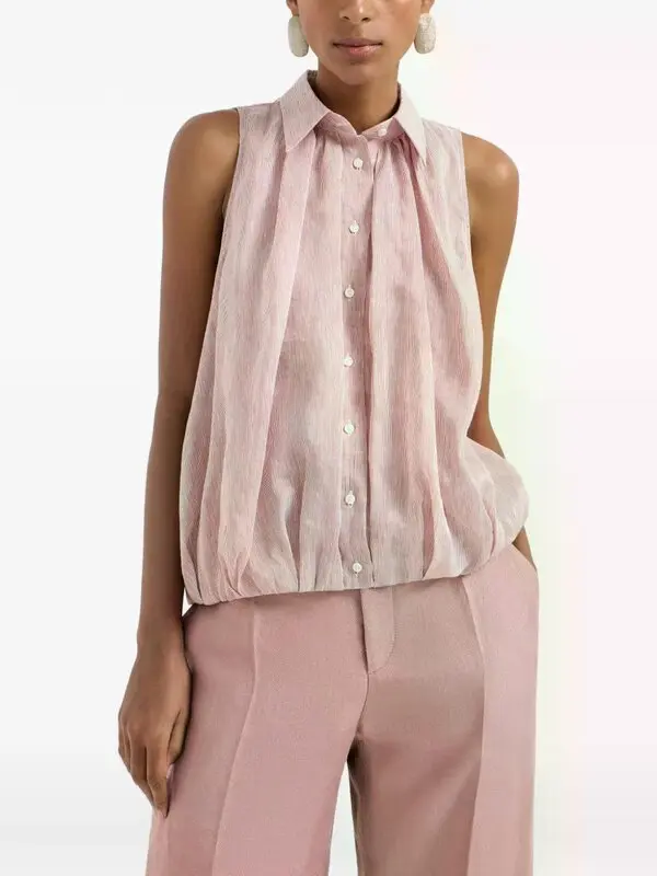 Brunello Cucinelli Sleeveless Striped Shirt
