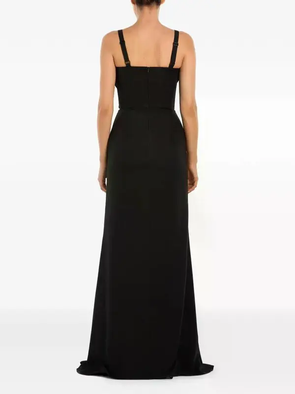 POST MERIDIEM Gathered-detail Maxi Dress - Black