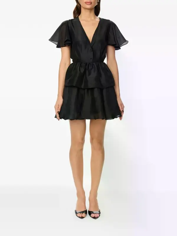 POST MERIDIEM Ruffled-sleeves Mini Dress