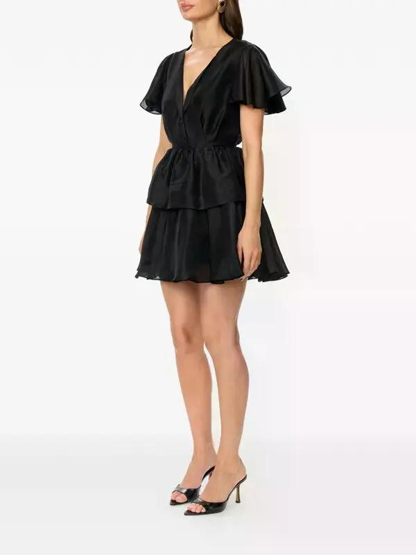 POST MERIDIEM Ruffled-sleeves Mini Dress