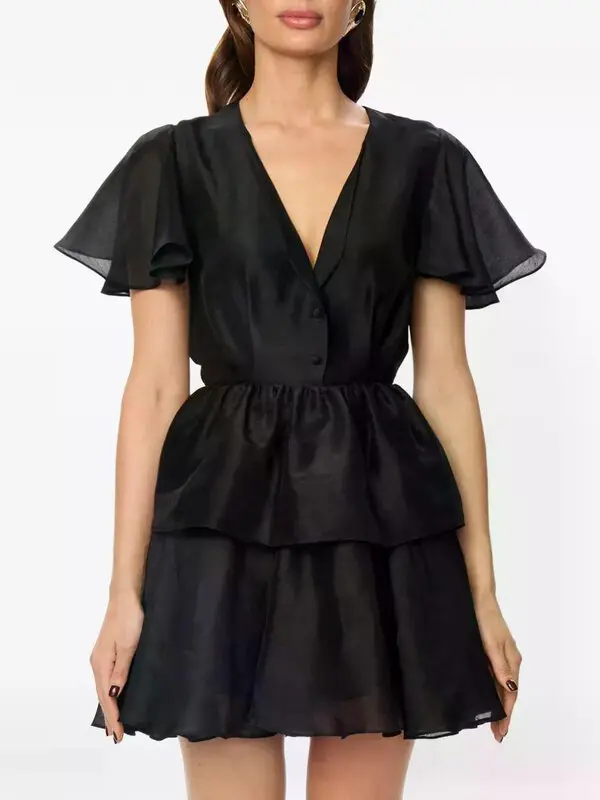 POST MERIDIEM Ruffled-sleeves Mini Dress