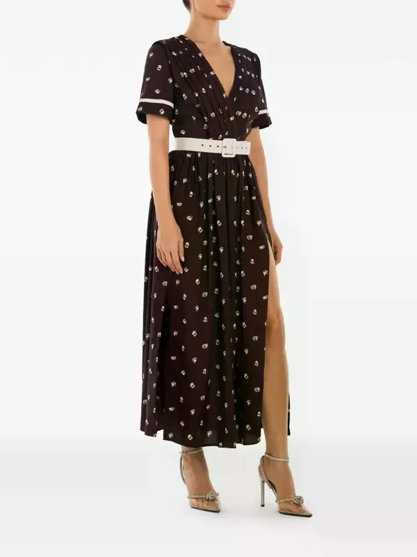 POST MERIDIEM Midi Pleated Dress - Brown