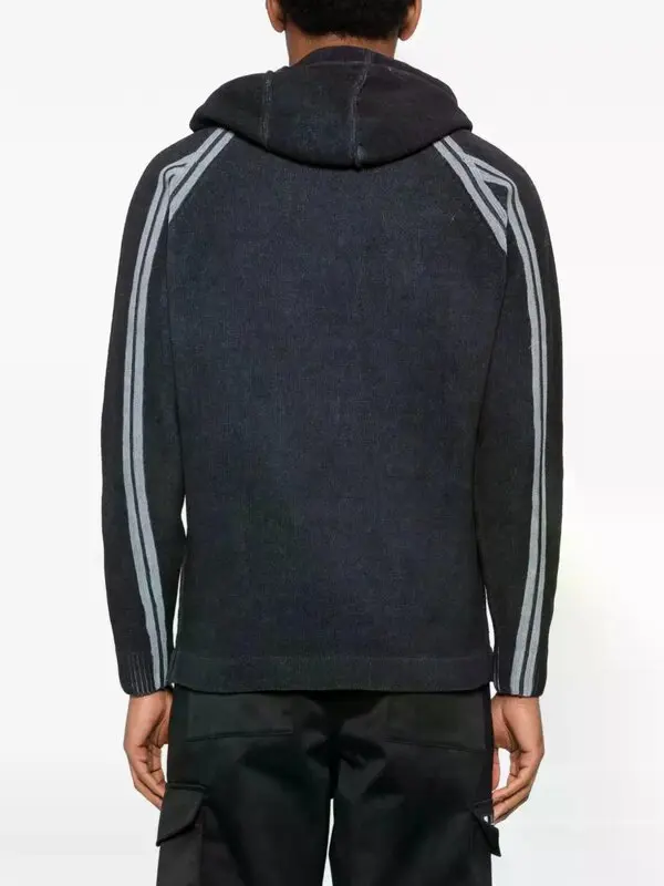 C.P. COMPANY Logo Stripe Hoodie - Grey