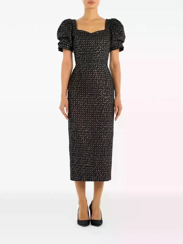 POST MERIDIEM Sweetheart Neck Midi Dress