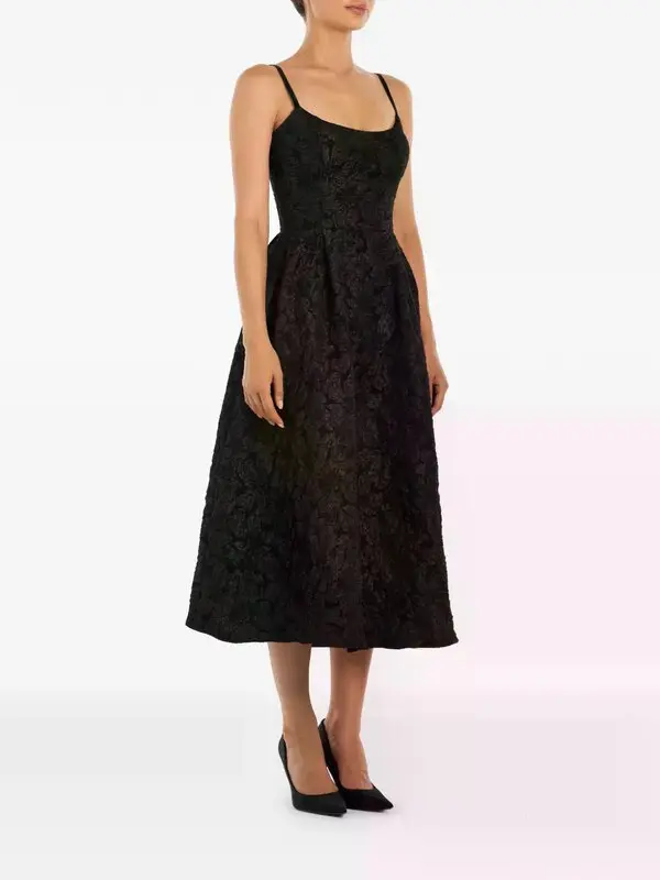 POST MERIDIEM Jacquard Midi Dress - Black