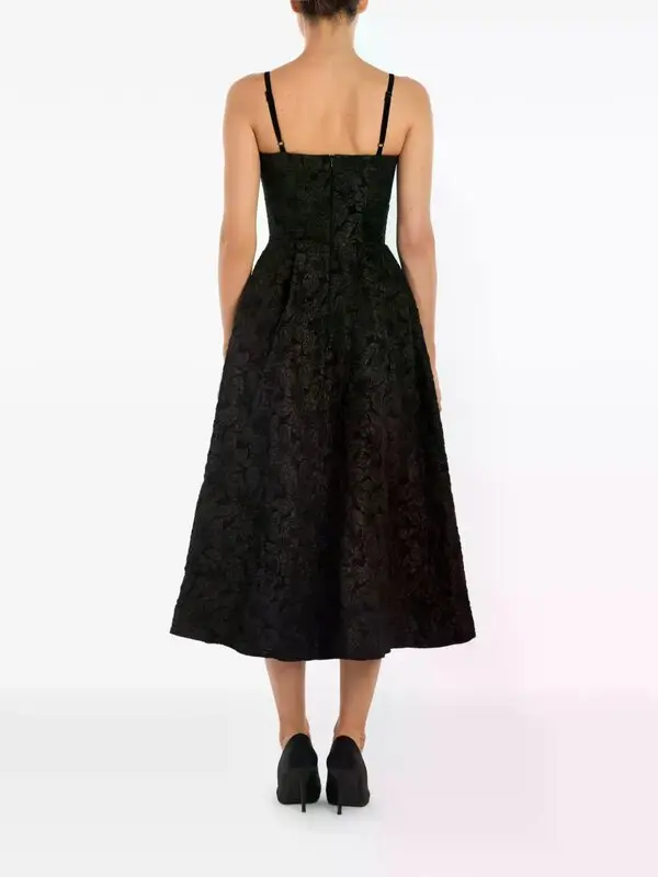 POST MERIDIEM Jacquard Midi Dress - Black