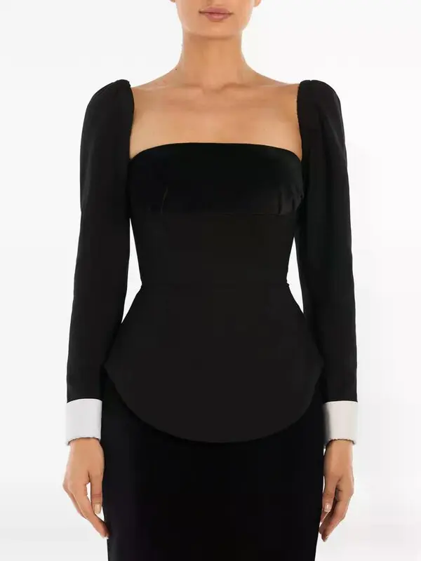 POST MERIDIEM Velvet Long-sleeve Top