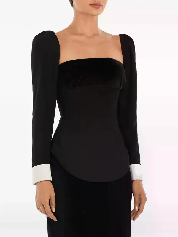 POST MERIDIEM Velvet Long-sleeve Top