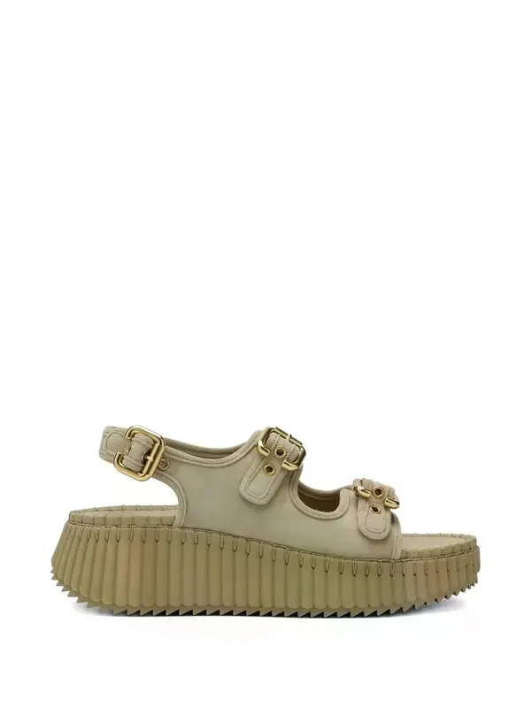 Chloé Buckle-strap Platform Sandals - Green