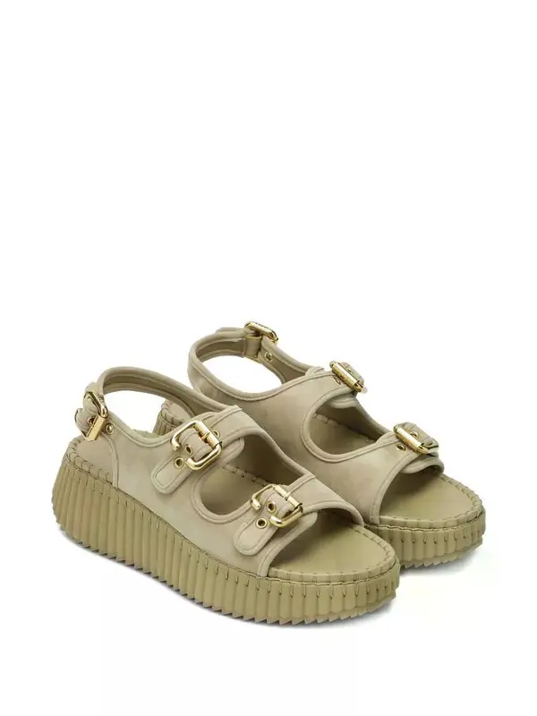 Chloé Buckle-strap Platform Sandals - Green