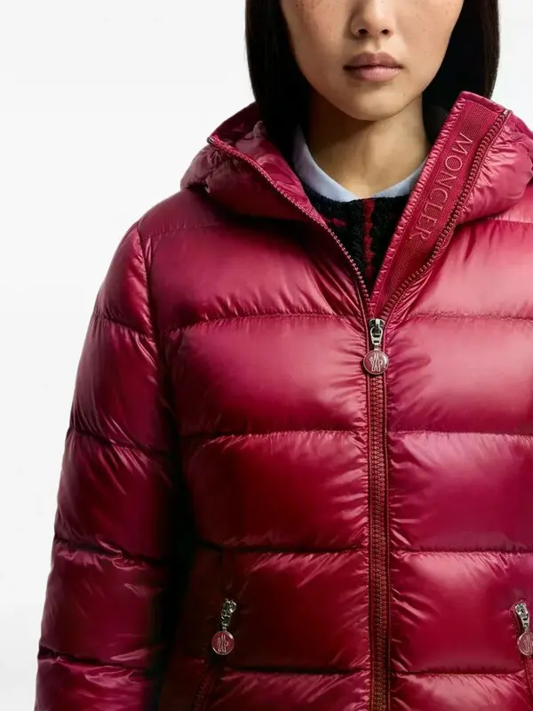 Moncler Quilted Hooded Puffer Jacket - Red