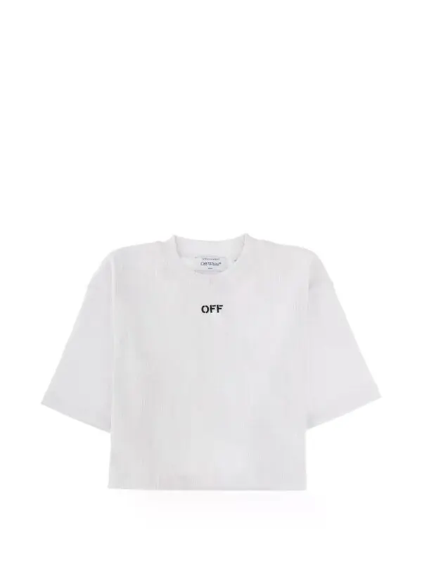 Off-White Cropped Ribbed Top