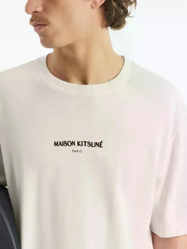 Maison Kitsuné Logo Embroidered T-shirt