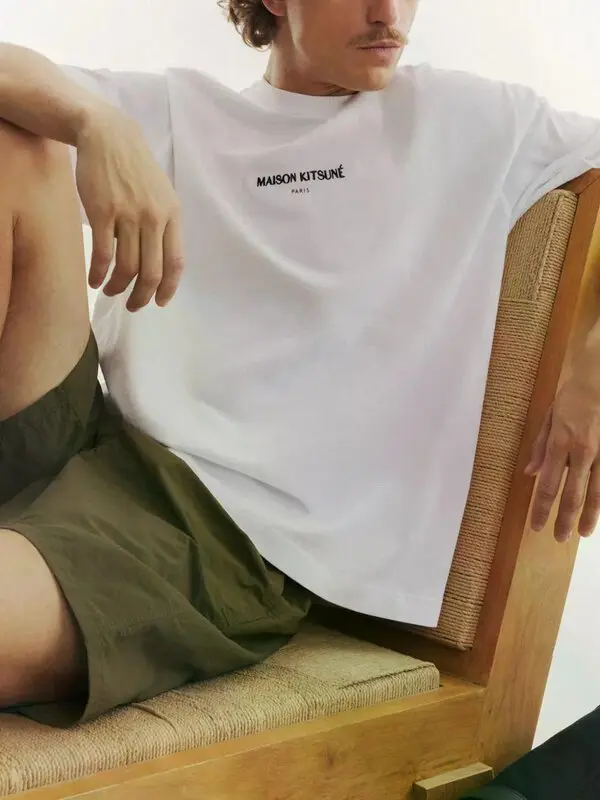 Maison Kitsuné Logo Embroidered T-shirt