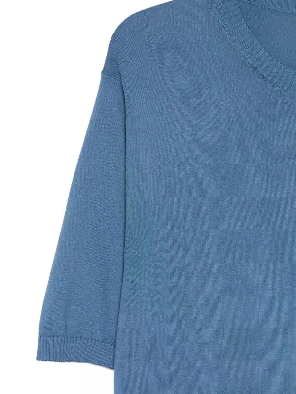 Malo Crew-neck Knit T-shirt - Blue
