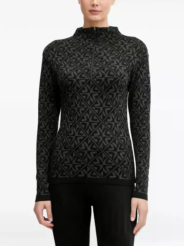 NEWLAND Geometric-pattern Zip-front Sweatshirt
