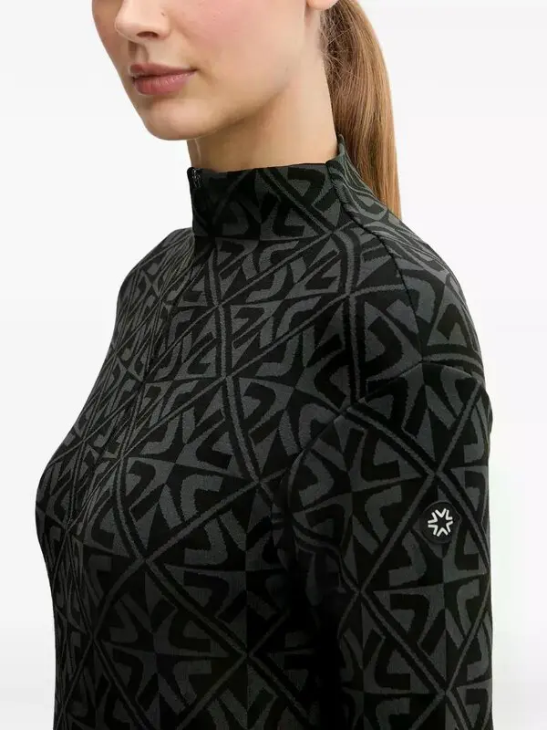 NEWLAND Geometric-pattern Zip-front Sweatshirt