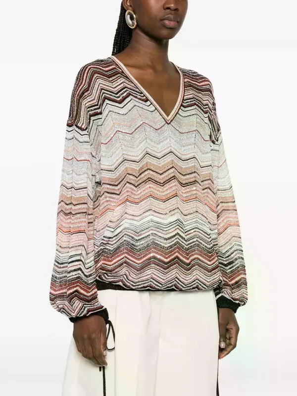 Missoni V-neck Chevron Top