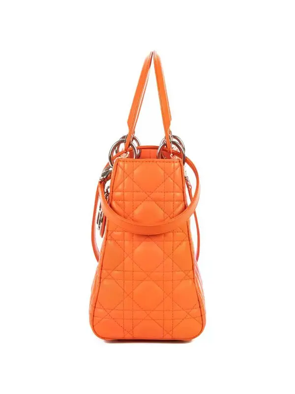 Dior Medium Lady Quilted Tote - Orange