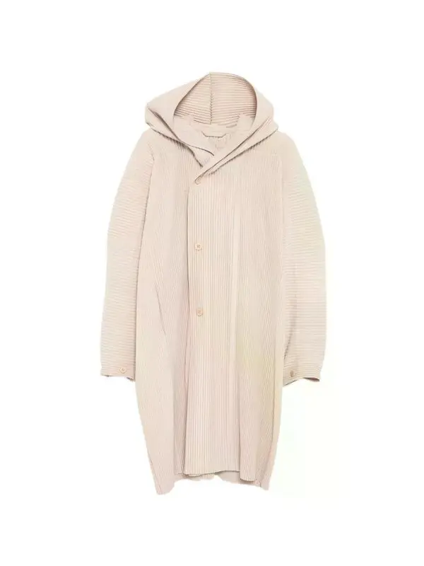 Issey Miyake Pleated Single-breasted Coat