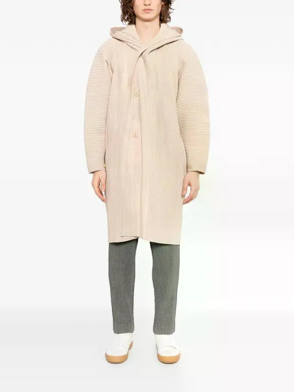 Issey Miyake Pleated Single-breasted Coat