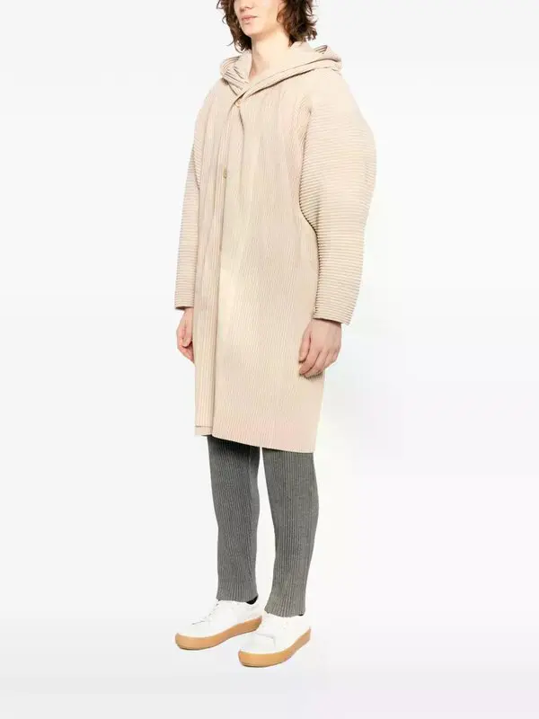 Issey Miyake Pleated Single-breasted Coat