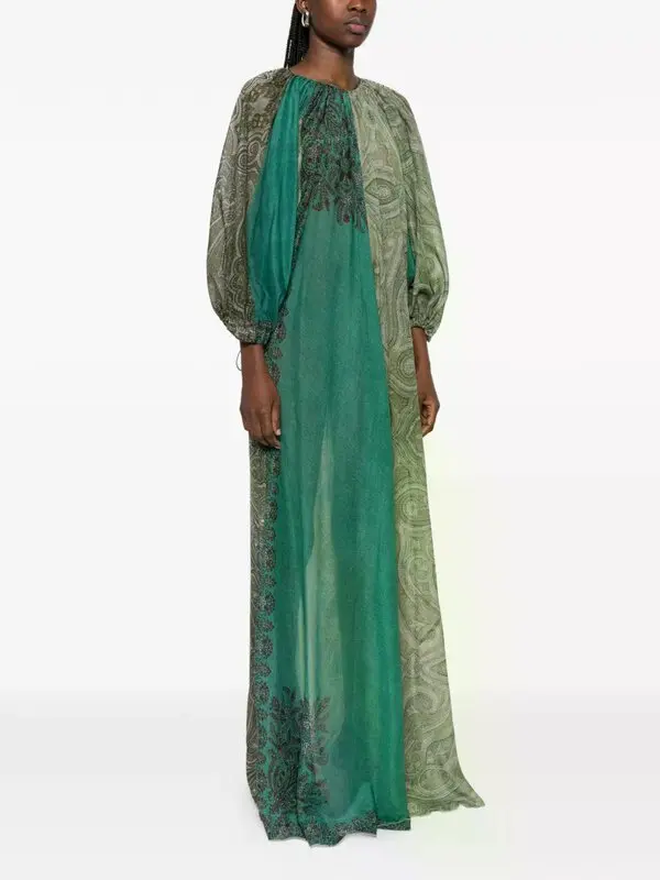 PIERRE-LOUIS MASCIA Hawn Paisley Maxi Dress - Green