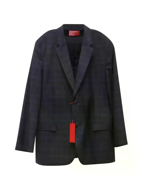 BOSS Plaid-pattern Single-breasted Blazer