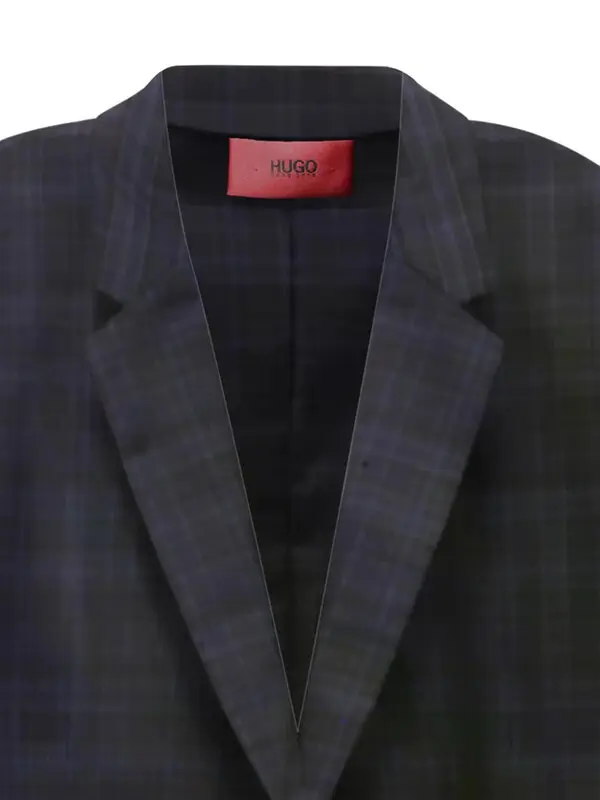 BOSS Plaid-pattern Single-breasted Blazer