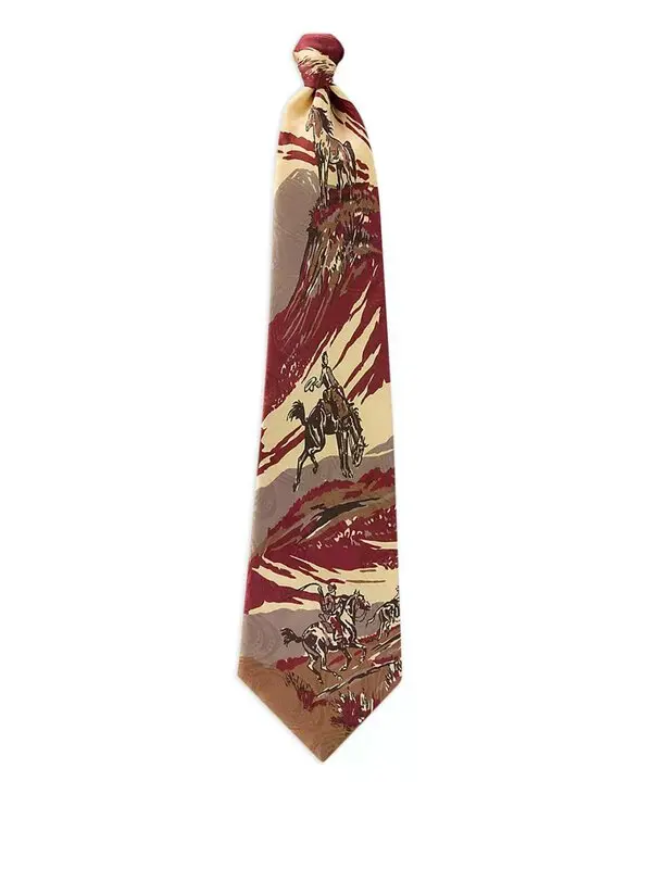Ralph Lauren Patterned Silk Neck Tie - Brown
