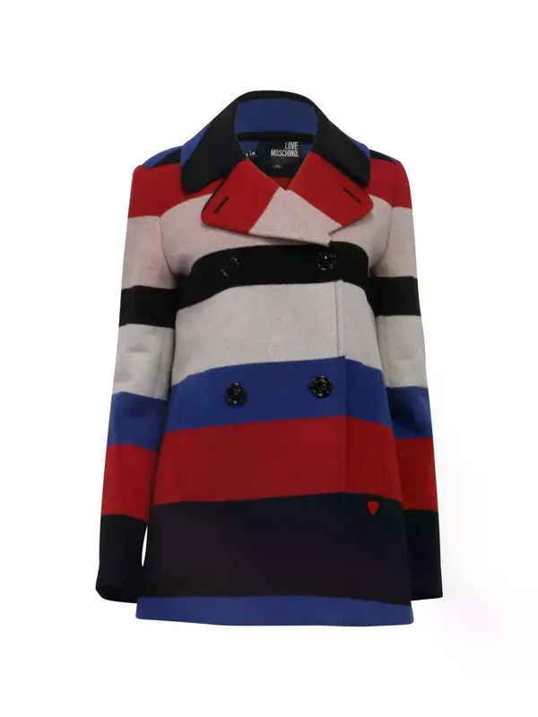 Moschino Striped Double-breasted Pea Coat