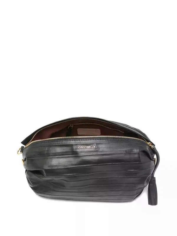 COCCINELLE Logo-lettering Leather Satchel - Black