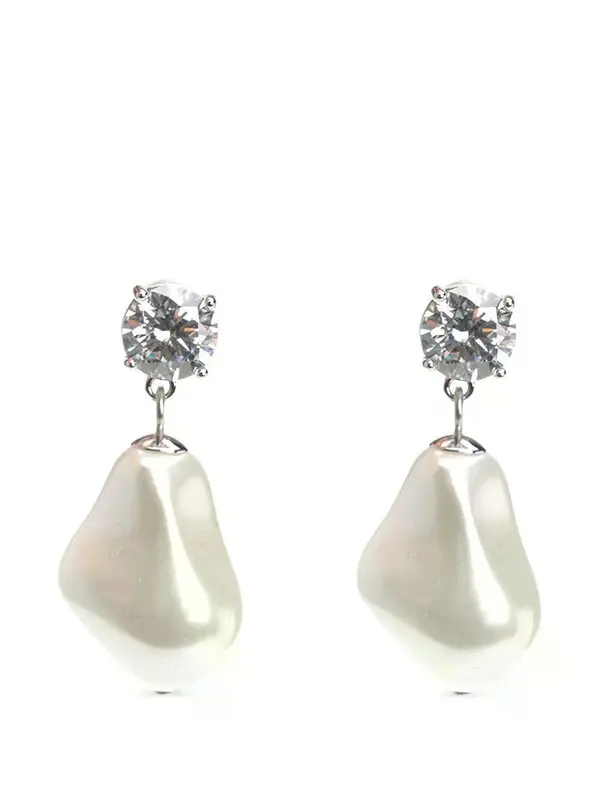 SELF-PORTRAIT Pearl Drop Earrings - Silver