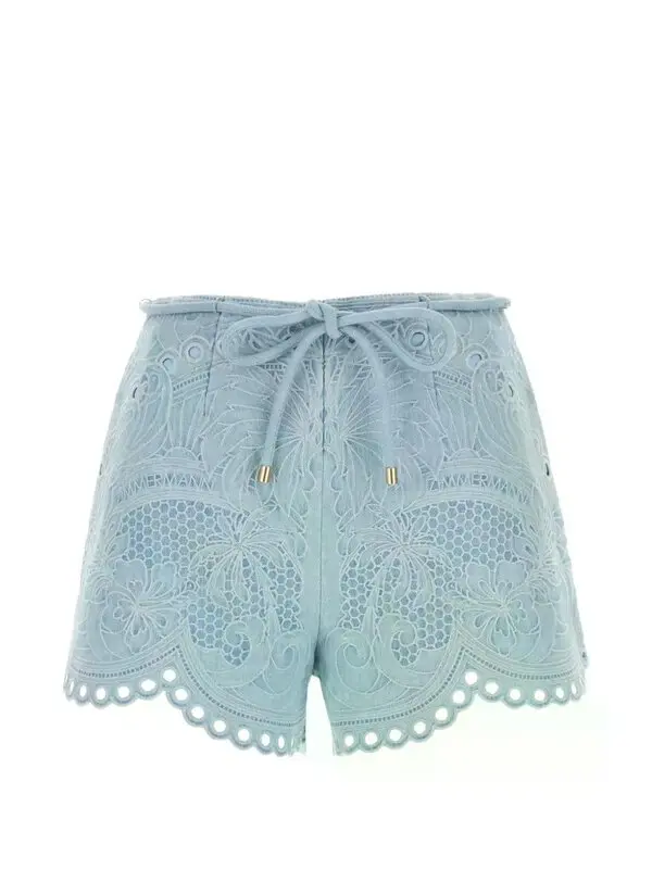 Zimmermann Embroidered Denim Shorts