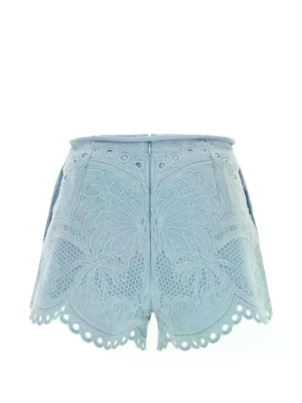 Zimmermann Embroidered Denim Shorts