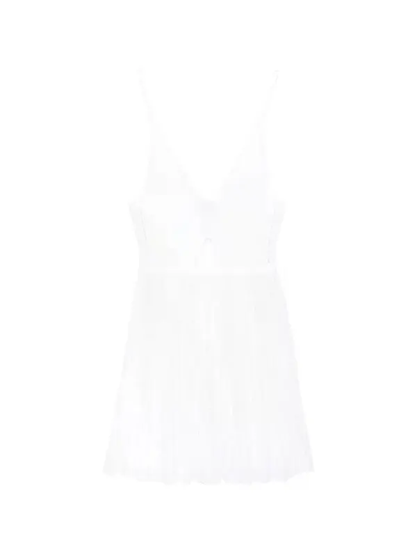 Missoni Cut-out Pleated Mini Dress - White