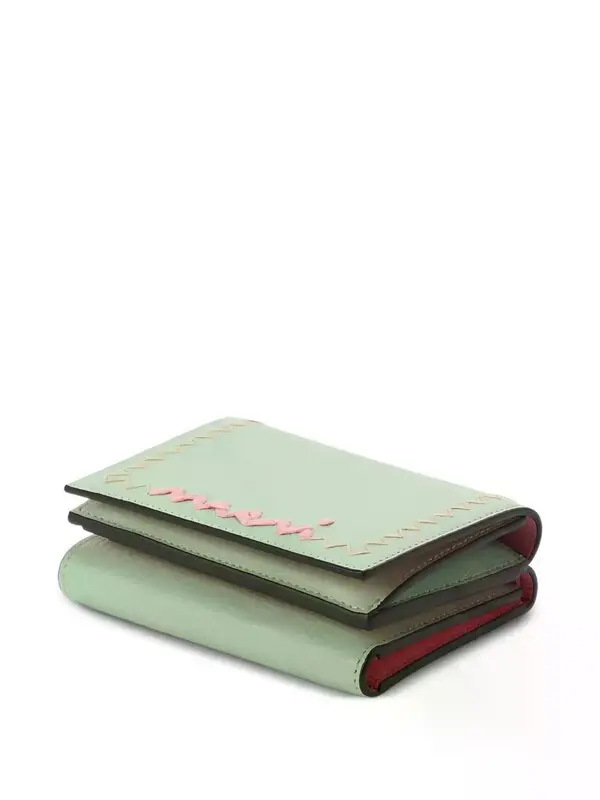 Marni Logo-embroidered Tri-fold Wallet