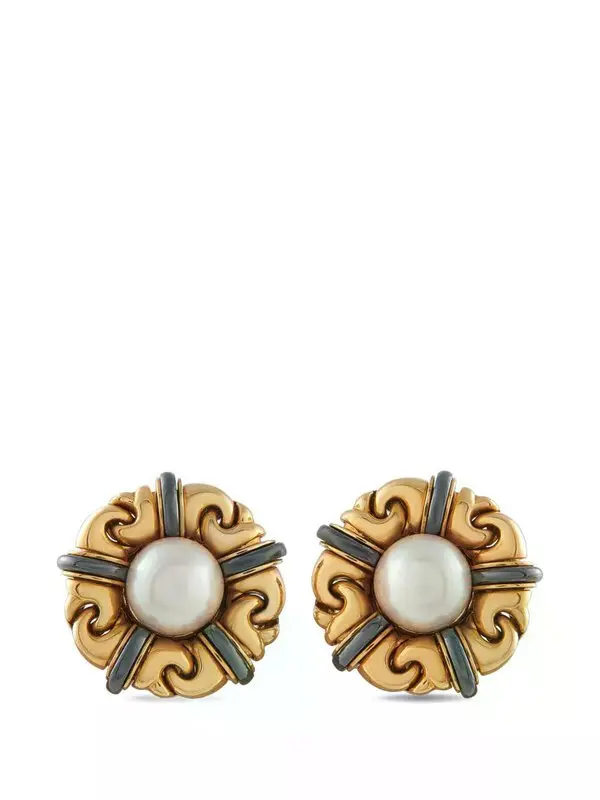 BVLGARI Pearl Yellow Clip-on Earrings - Gold
