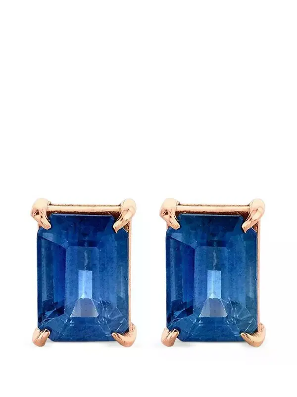 Shay Halo Sapphire Stud Earrings - Pink